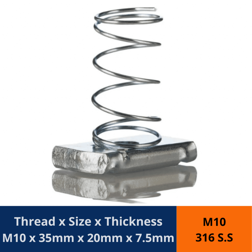 unistrut nut with spring 316 stainless Channel spring Nut m10 - Gold ...