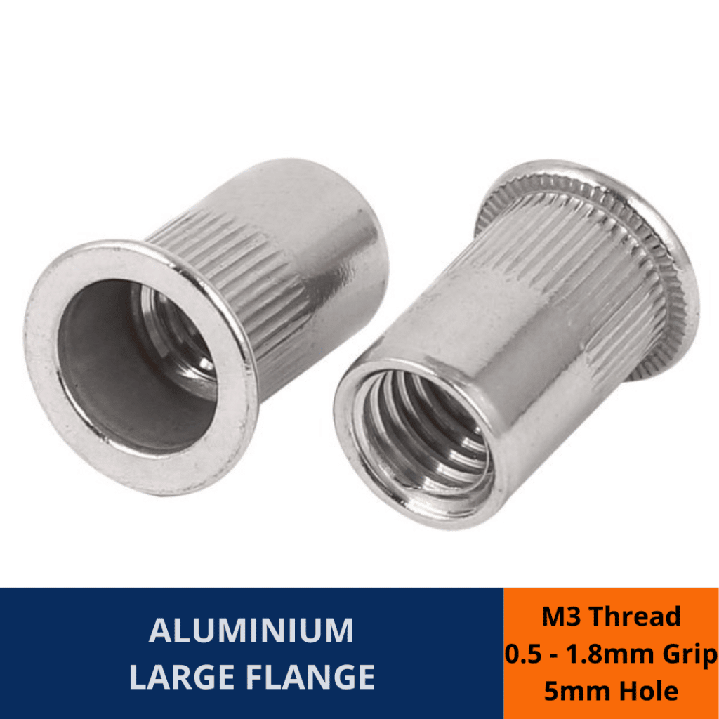 ALUMINIUM OPEN END STANDARD RIV NUT NUTSERTS M3 - Gold Coast Bolt In ...